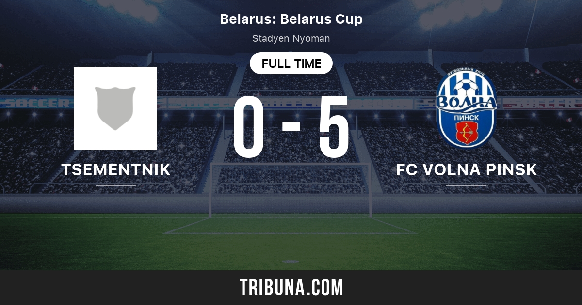 Tsementnik vs FC Volna Pinsk: estadísticas del enfrentamiento directo ...