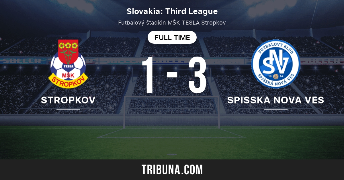 MSK Tesla Stropkov vs Spisska Nova Ves: Live Score, Stream and H2H ...