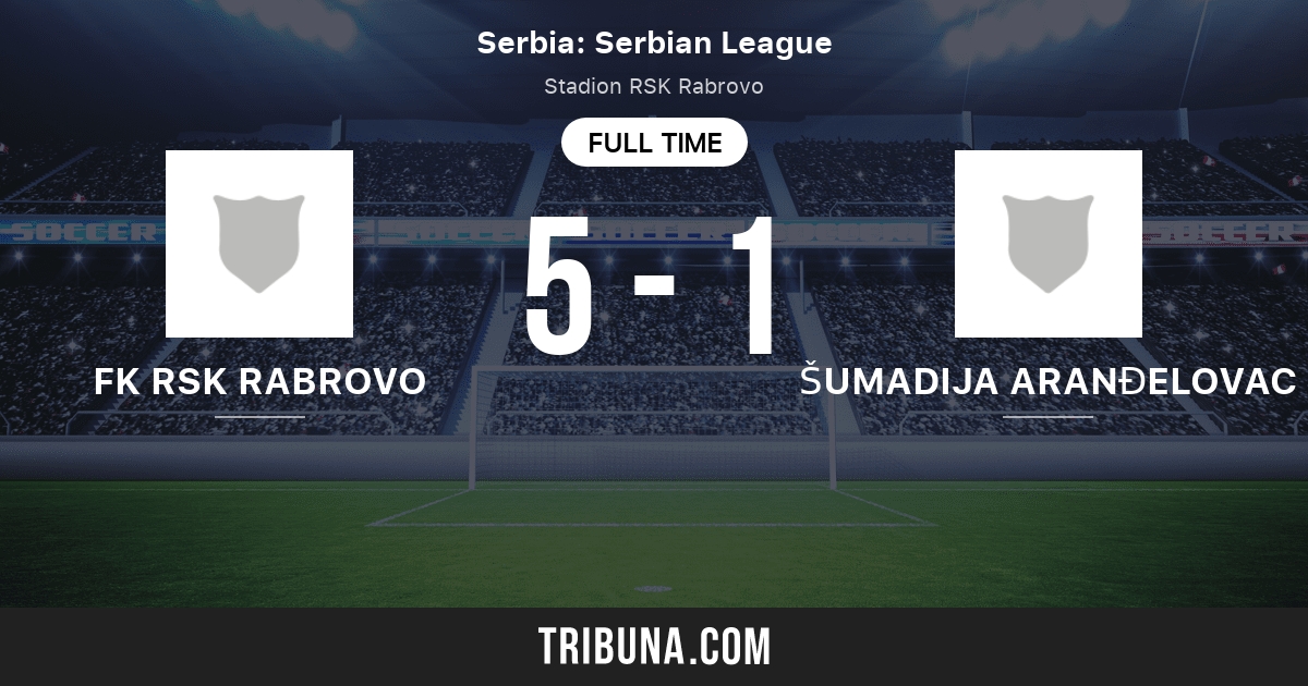 FK RSK Rabrovo vs Šumadija Aranđelovac: Live Score, Stream and H2H ...
