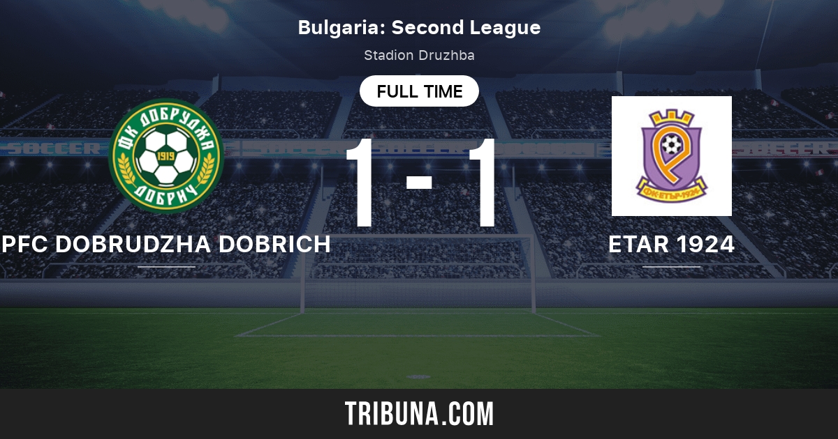 PFC Dobrudzha Dobrich vs Etar 1924: estadísticas del enfrentamiento directo - 4/7/2012. Tribuna.com