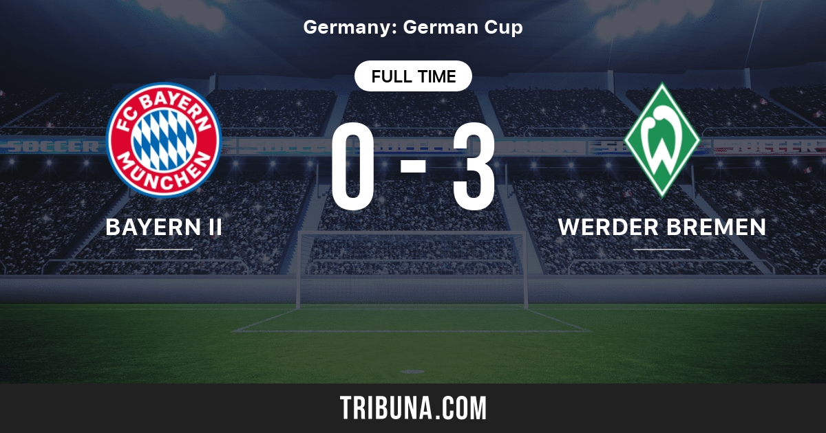 Bayern Munich II vs Werder Bremen: Marcador en vivo, Retransmisión y ...