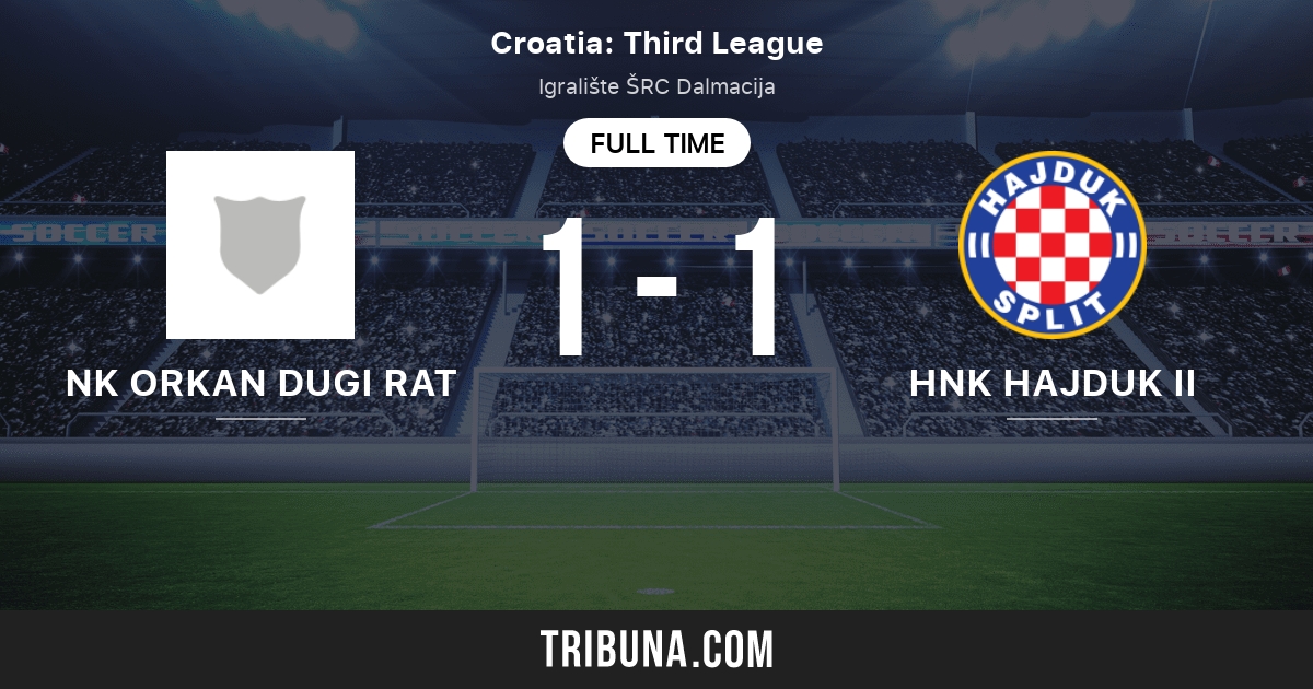 NK Orkan Dugi Rat gegen HNK Hajduk II - Third Football League, Live ...