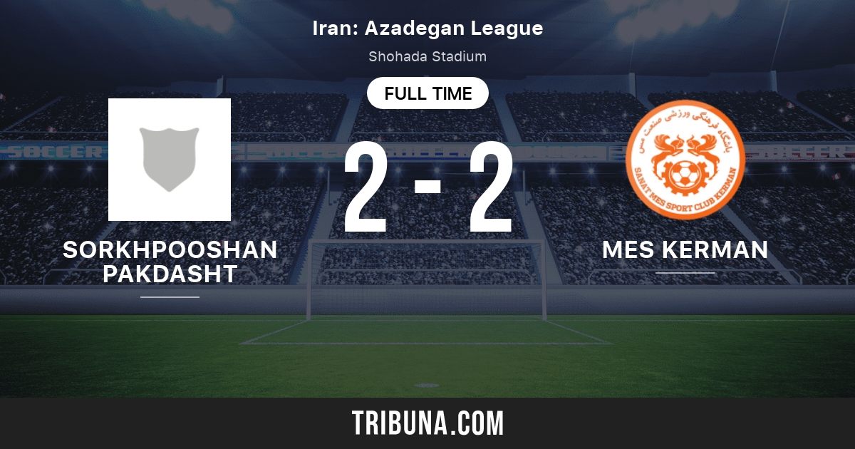 Sorkhpooshan Pakdasht vs Sanat Mes Kerman FC: Match des statistiques ...