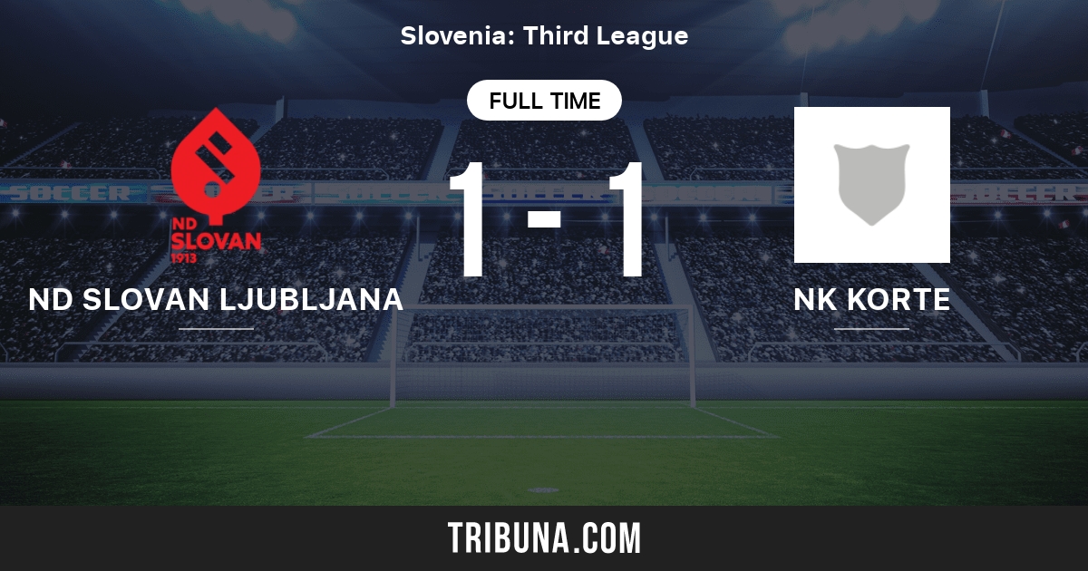 ND Slovan Ljubljana gegen NK Korte - 3. SNL, Live-Score 4/25/2009