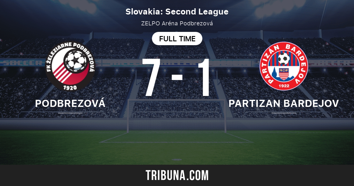 FK Zeleziarne Podbrezova vs Partizan Bardejov: Marcador en vivo, Retransmisión y enfrentamientos ...