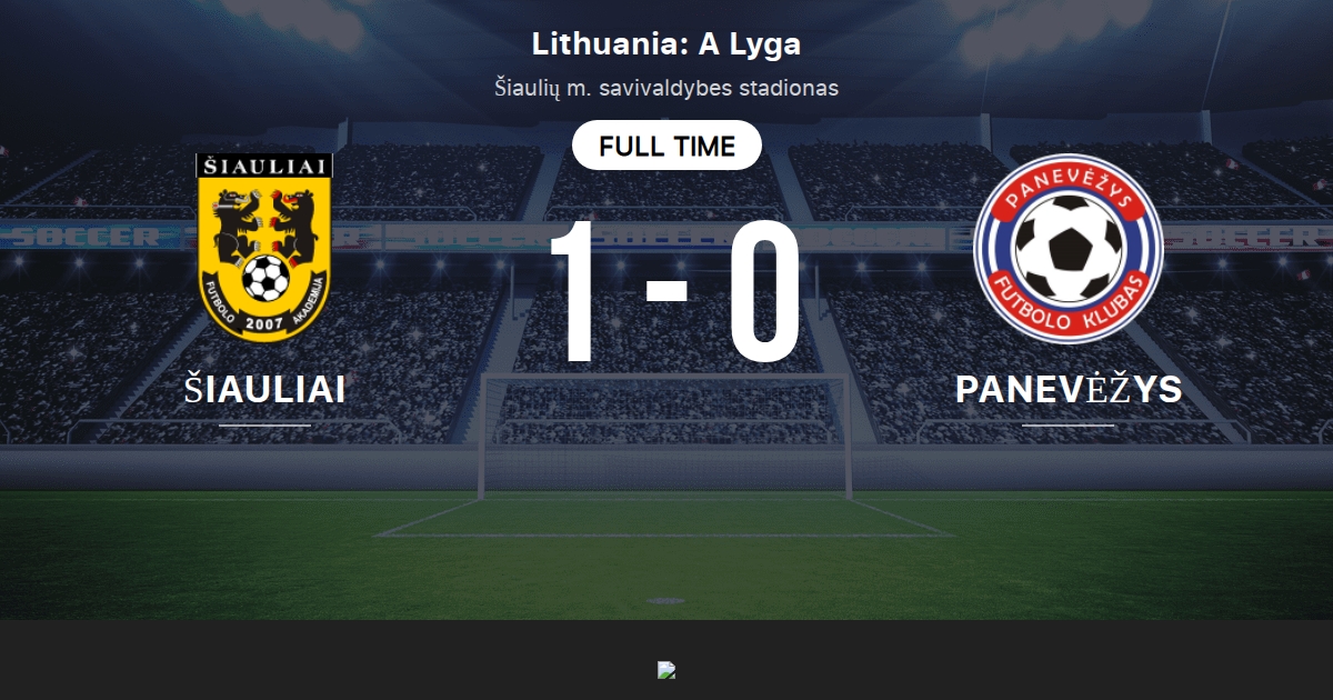 Futbolo Akademija Siauliai vs FK Panevezys: Live Score, Stream and H2H ...