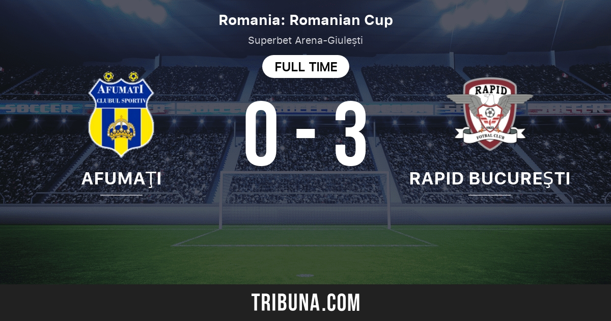 CS Afumati vs Rapid Bucharest: Head to Head statistics match - 9/28 ...