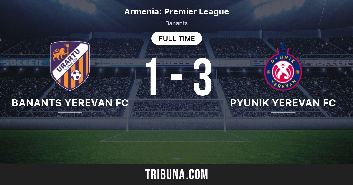 Banants Yerevan FC vs Pyunik Yerevan FC: Live Score, Stream and H2H results 3/16/2023. Preview ...
