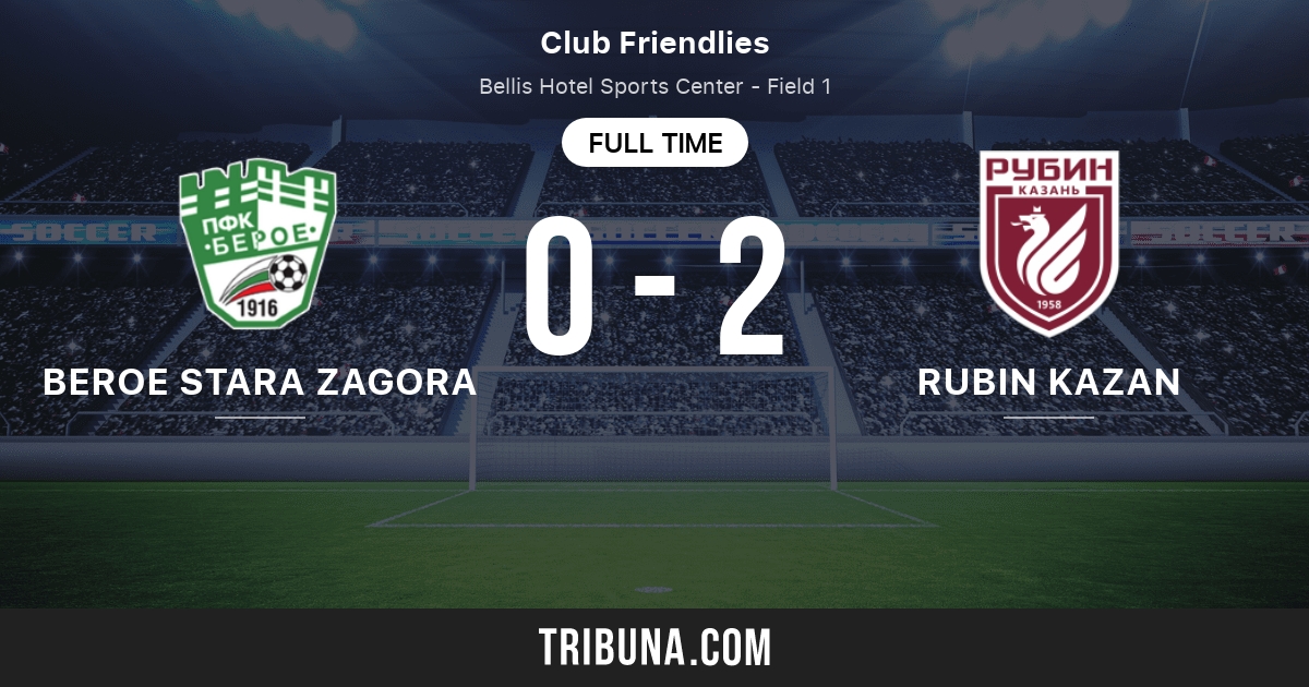 Beroe Stara Zagora vs FC Rubin Kazan: Marcador en vivo, Retransmisión y enfrentamientos directos ...