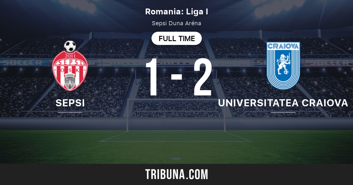 Acs Sepsi Osk Sfantu Gheorghe vs U Craiova 1948 CS: estadísticas del ...