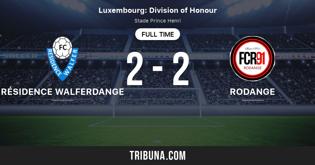 Résidence Walferdange vs FC Rodange 91: Marcador en vivo, Retransmisión ...