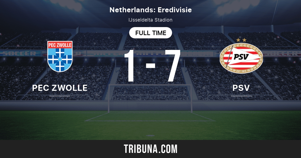PEC Zwolle vs PSV Eindhoven: estadísticas del enfrentamiento directo - 2/25/2024. Tribuna.com