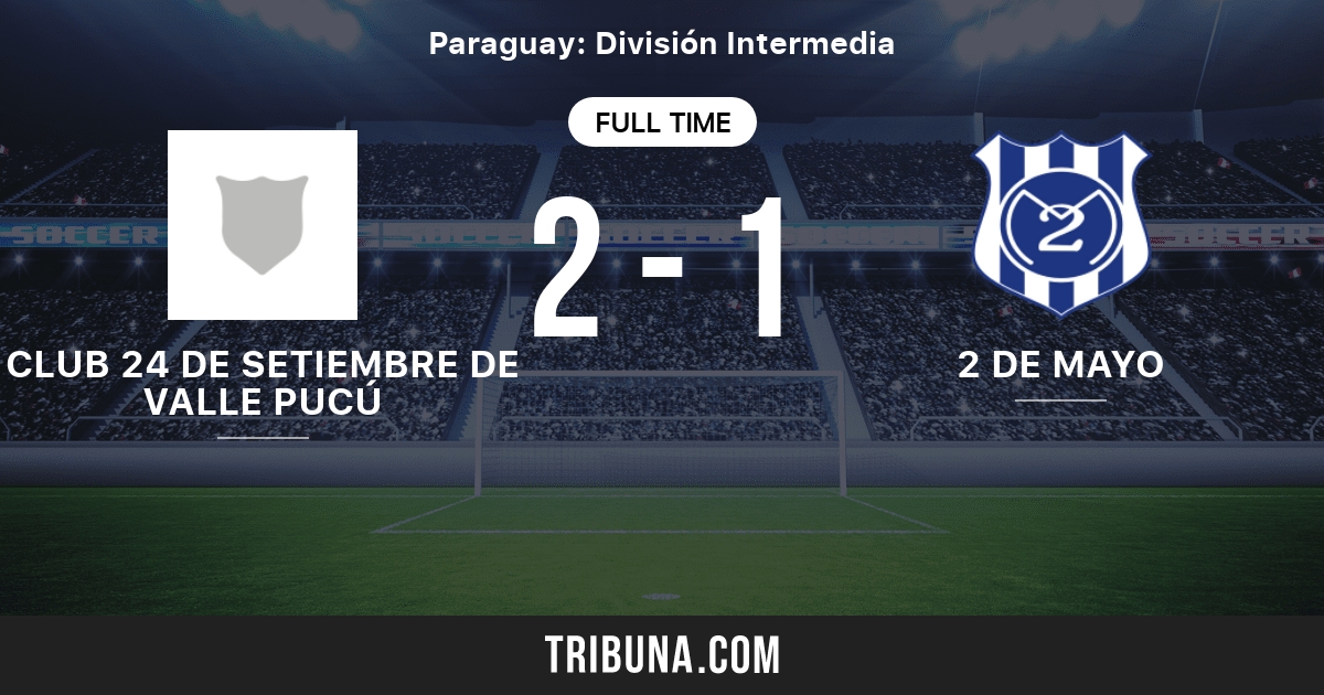 Club 24 de Setiembre de Valle Pucú vs CS 2 de Mayo: Standings in ...