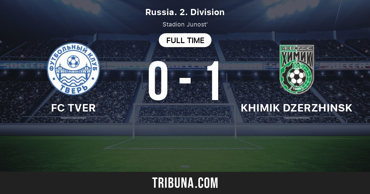 FC Tver vs Khimik Dzerzhinsk: Clasificaciones en Rusia. 2. División - 8/13/2023