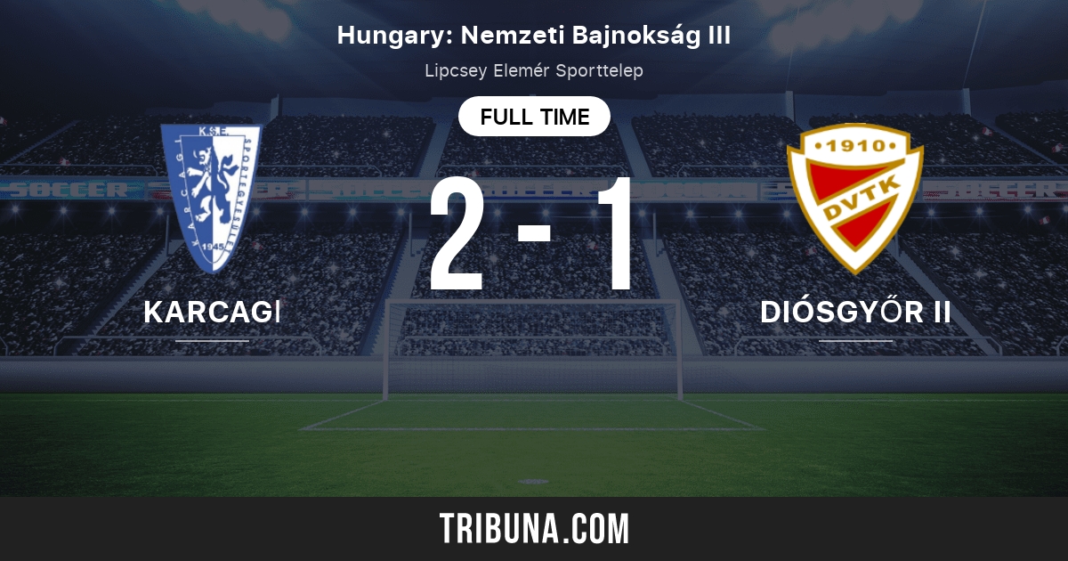 Karcag SE vs Diósgyőr II: estadísticas del enfrentamiento directo - 3/3 ...