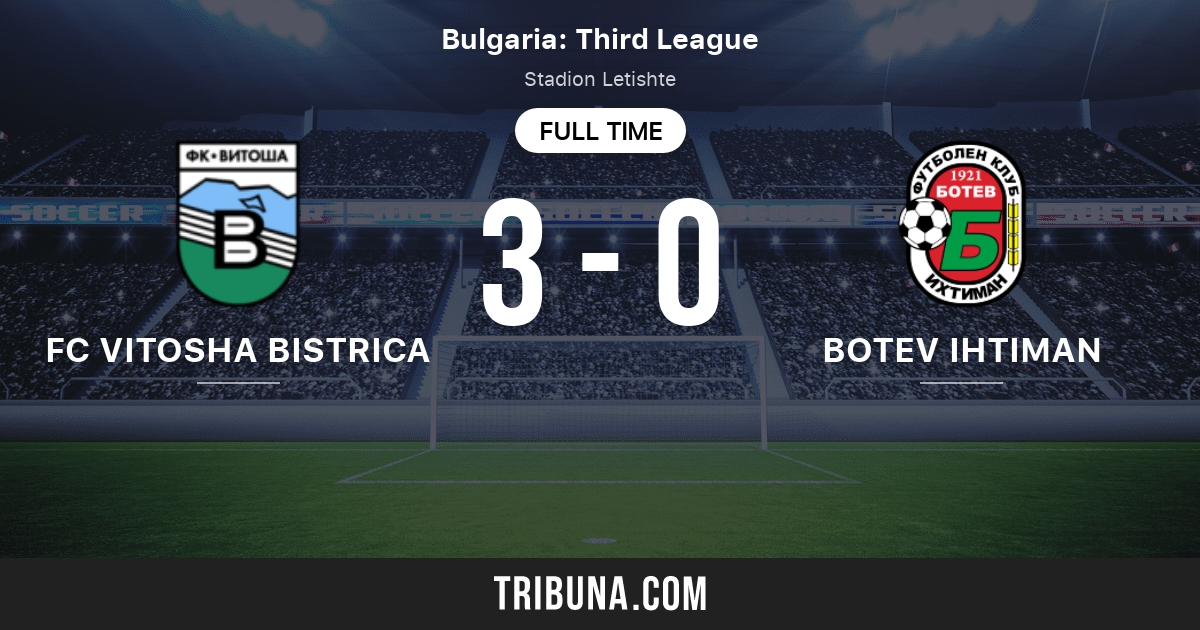FC Vitosha Bistrica vs FK Botev 1937 Ihtiman: Marcador en vivo ...