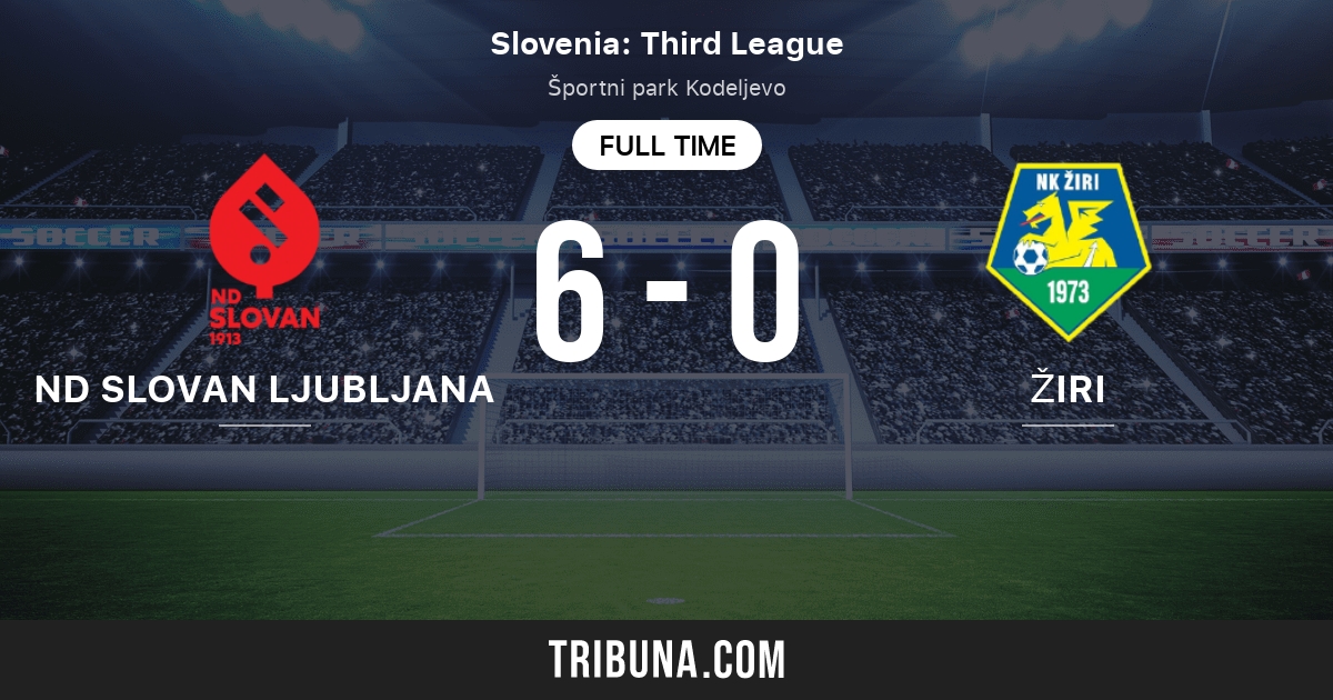ND Slovan Ljubljana vs NK Žiri: Clasificaciones en 3. SNL - 5/4/2024