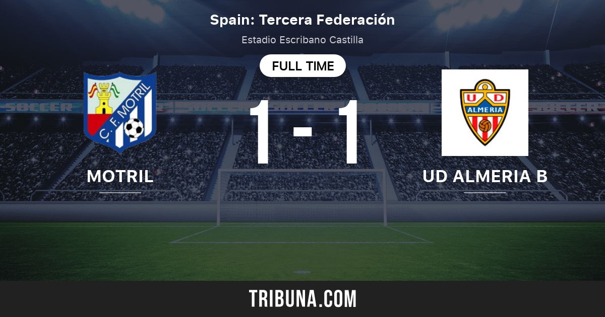 Motril CF vs UD Almería B: Marcador en vivo, Retransmisión y enfrentamientos directos 11/19/2023 ...