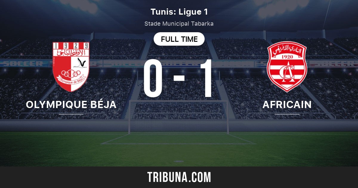 Olympique de Beja vs Club Africain: Clasificaciones en Tunisian Ligue ...