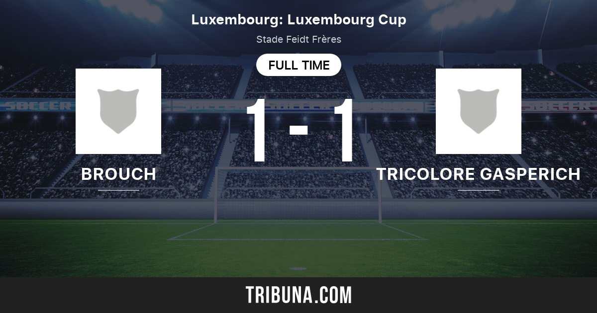 Brouch vs Tricolore Gasperich: Clasificaciones en Coupe de Luxembourg ...