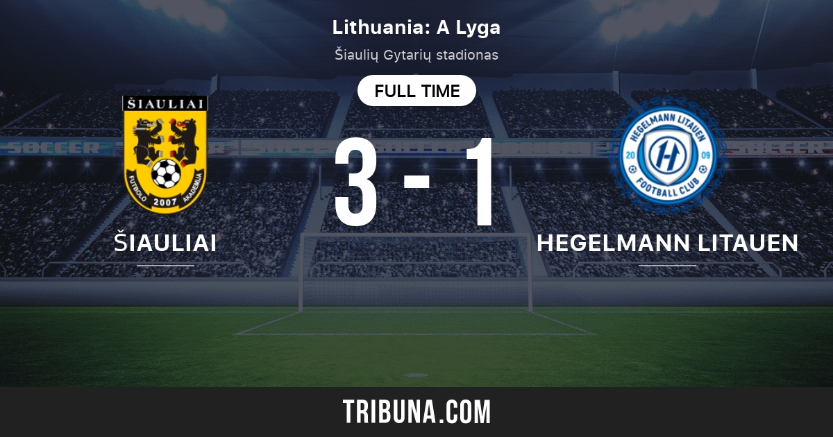 Futbolo Akademija Siauliai vs FC Hegelmann: Live Score, Stream and H2H ...