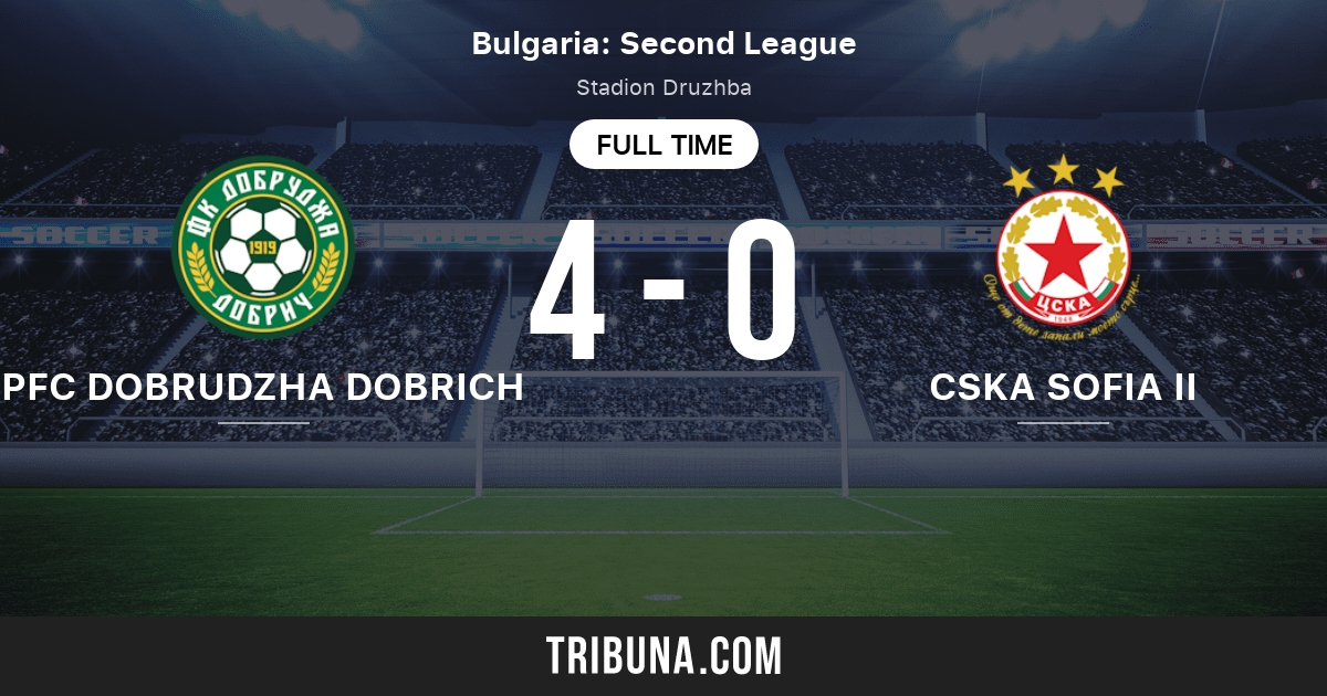 PFC Dobrudzha Dobrich vs CSKA Sofia II: Standings in Second Prof. League Bulgaria - 7/27/2024