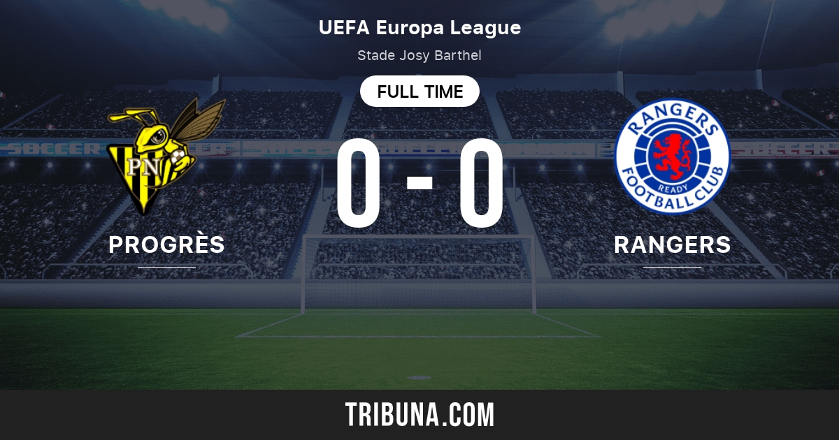 FC Progres Niederkorn vs Rangers: Clasificaciones en UEFA Liga Europea ...