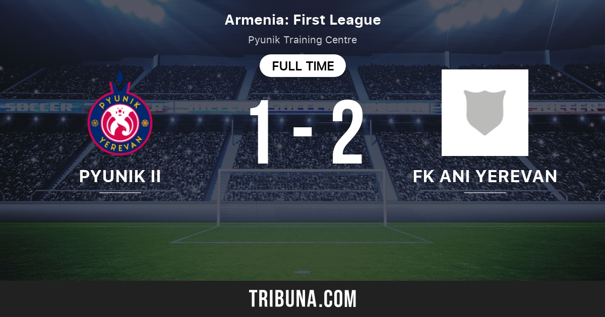 Pyunik FC II vs FK Ani Yerevan: Score en direct, Stream et résultats H2H 3/10/2020. Avant-match ...